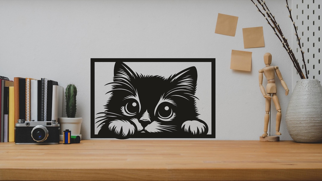 Gato SVG/DXF - Descarga digital Pdf, Dxf, Cdr, Ai, Svg - Láser CNC ...