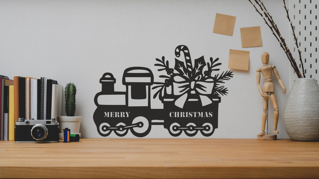 Merry Christmas Train SVG/DXF - Digital Download (dxf, Svg, Pdf, Cdr ...