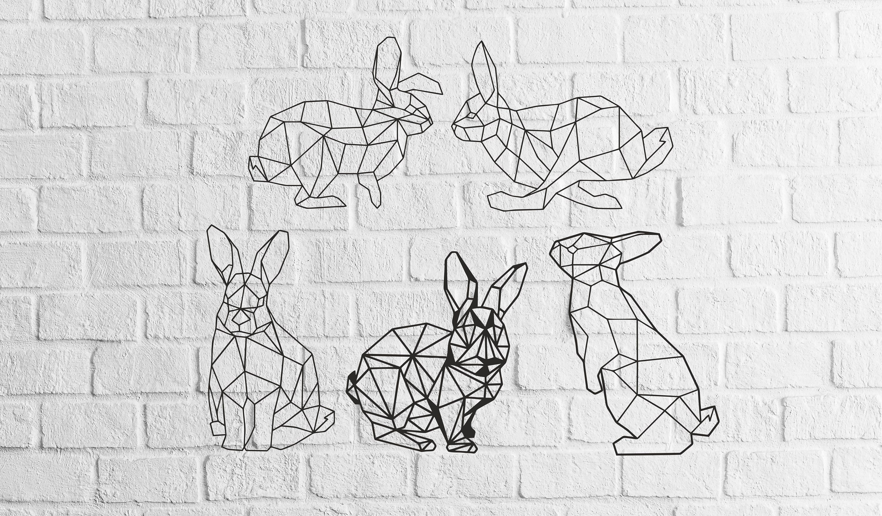 Geometric Bunny SVG/DXF Digital Download dxf, Svg, Pdf, Cdr, Ai Laser ...