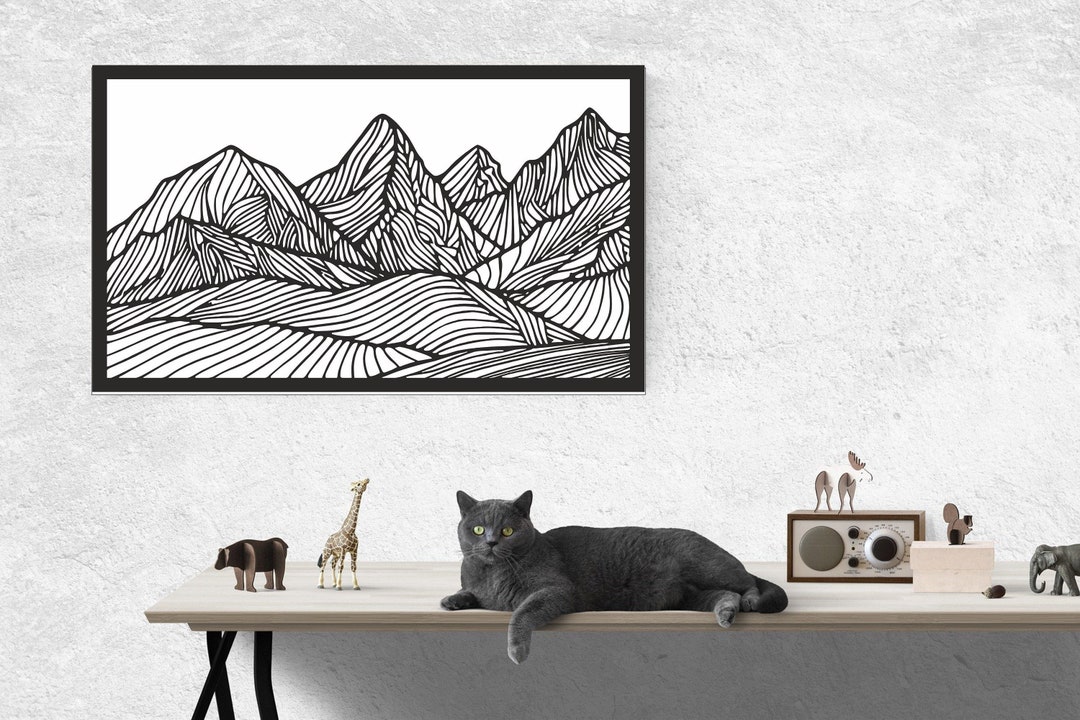 Mountain SVG/DXF - Digital Download (dxf, Svg, Pdf, Cdr, Ai) - Laser ...