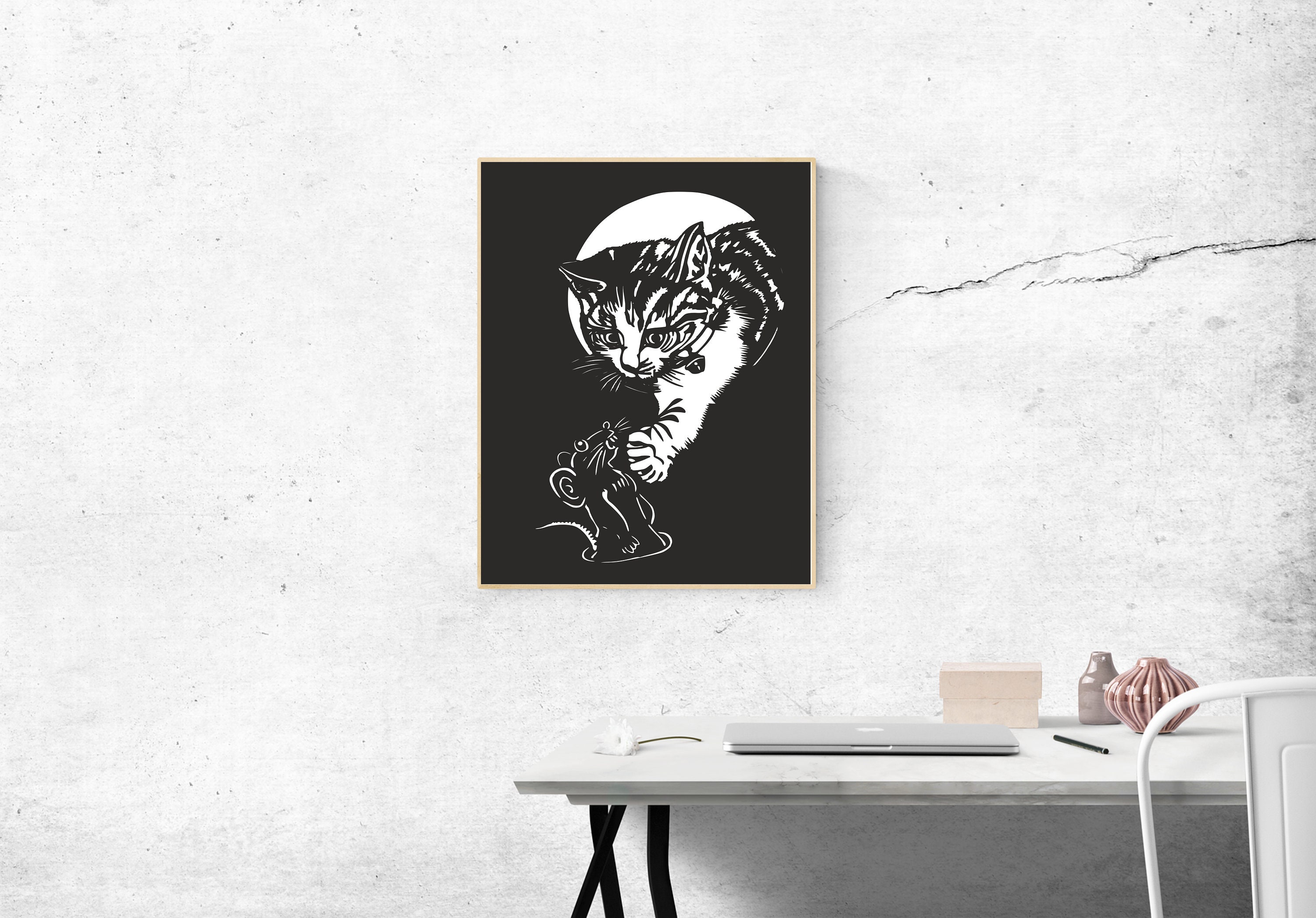 Cat SVG/DXF - Mouse Svg/dxf - Digital Download (dxf, Svg, Pdf, Cdr, Ai ...