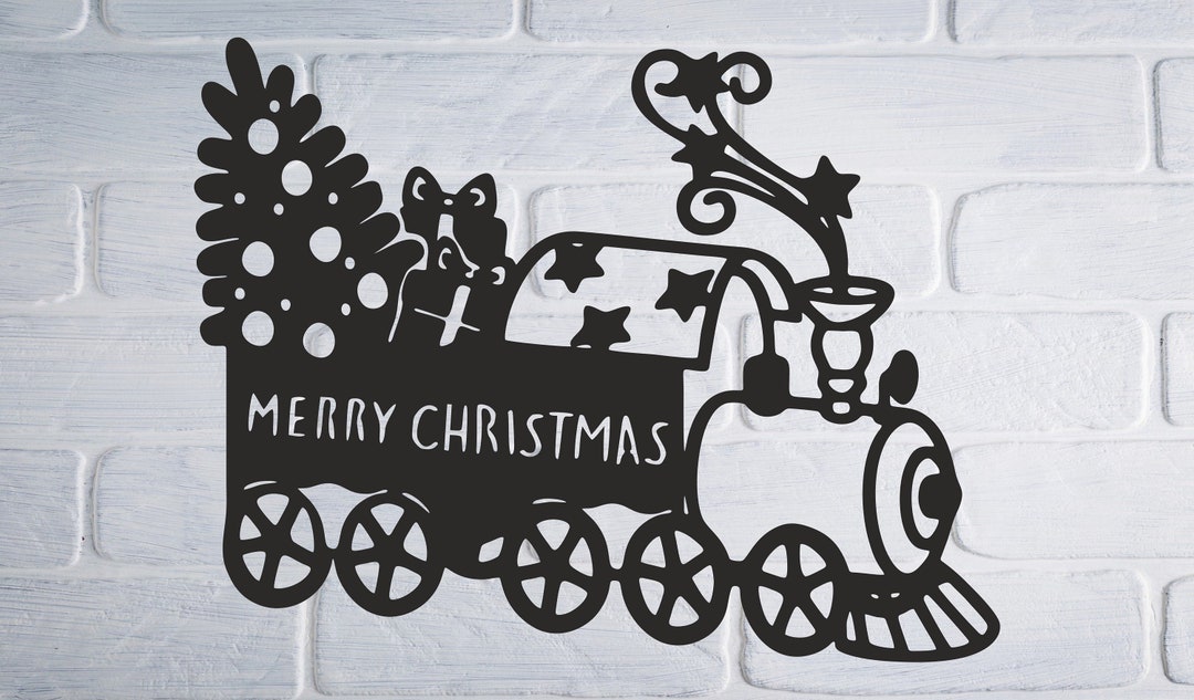 Merry Christmas Train SVG/DXF - Digital Download (dxf, Svg, Pdf, Cdr ...