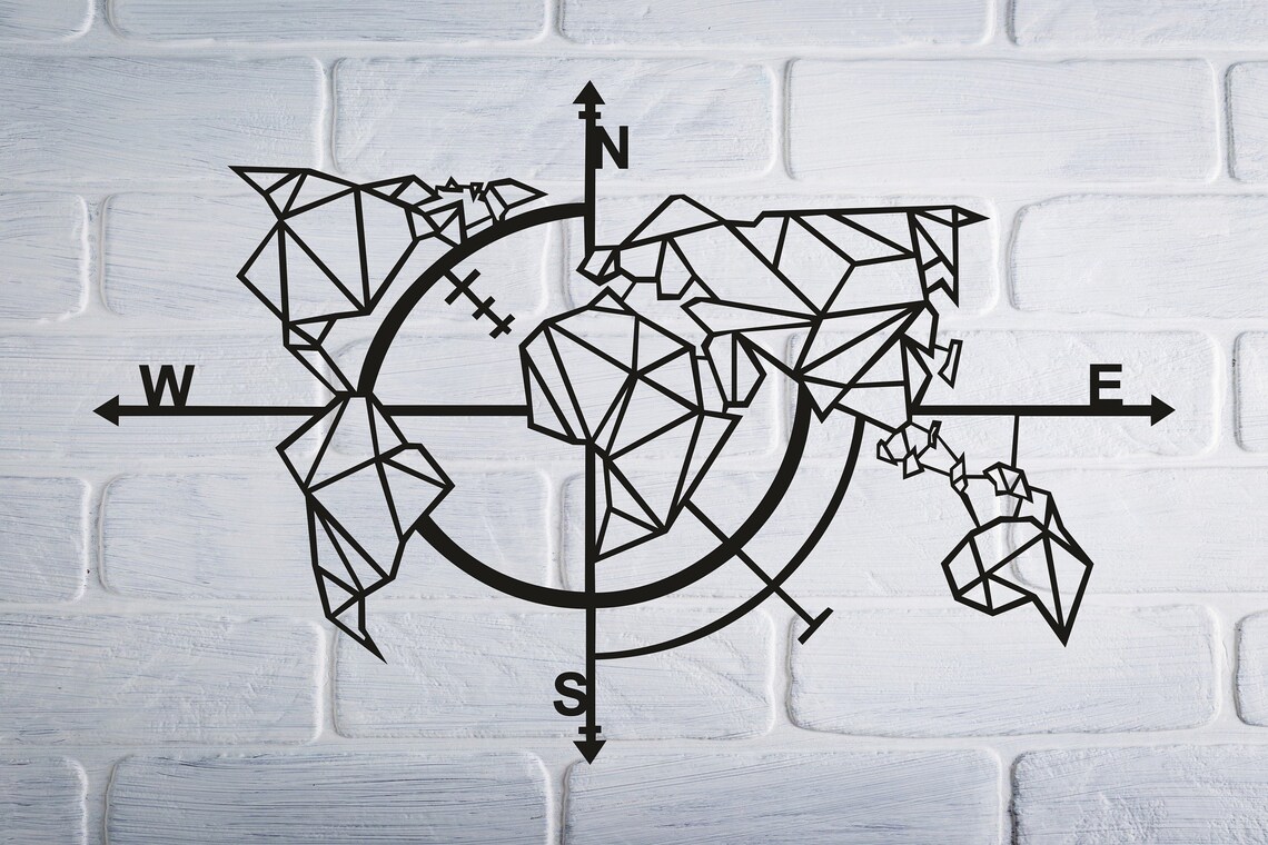 World Map SVG/DXF Digital Download dxf, Svg, Pdf, Cdr, Ai Laser CNC ...