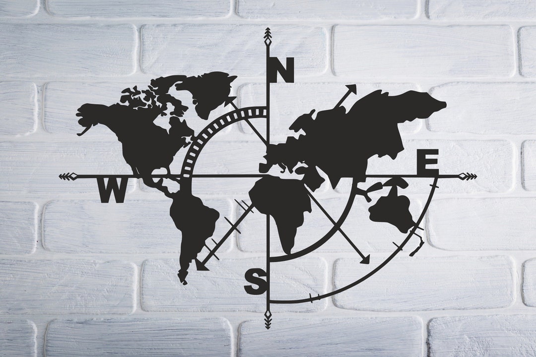 World Map SVG/DXF - Digital Download (dxf, Svg, Pdf, Cdr, Ai) - Laser ...