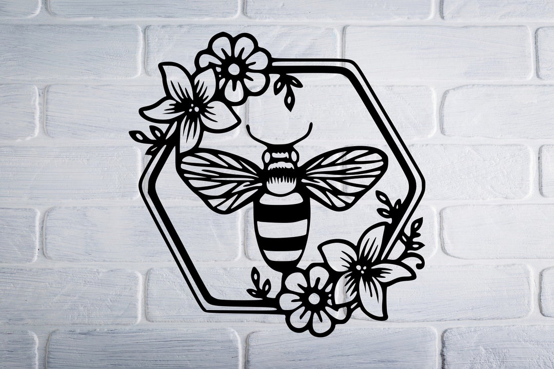 Bee SVG/DXF - Flower Svg/dxf - Digital Download (dxf, Svg, Pdf, Cdr, Ai ...