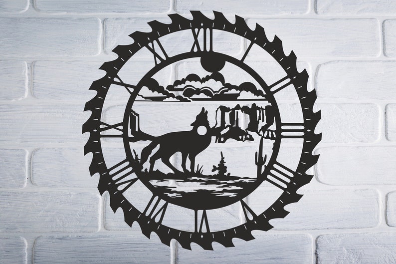 Wolf Wall Clock SVG/DXF Digital Download dxf, Svg, Pdf, Cdr, Ai Laser ...