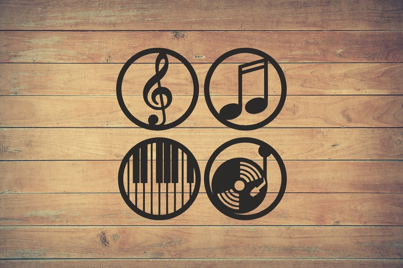 Music Notes SVG/DXF - Digital Download (dxf, Svg, Pdf, Cdr, Ai) - Laser ...