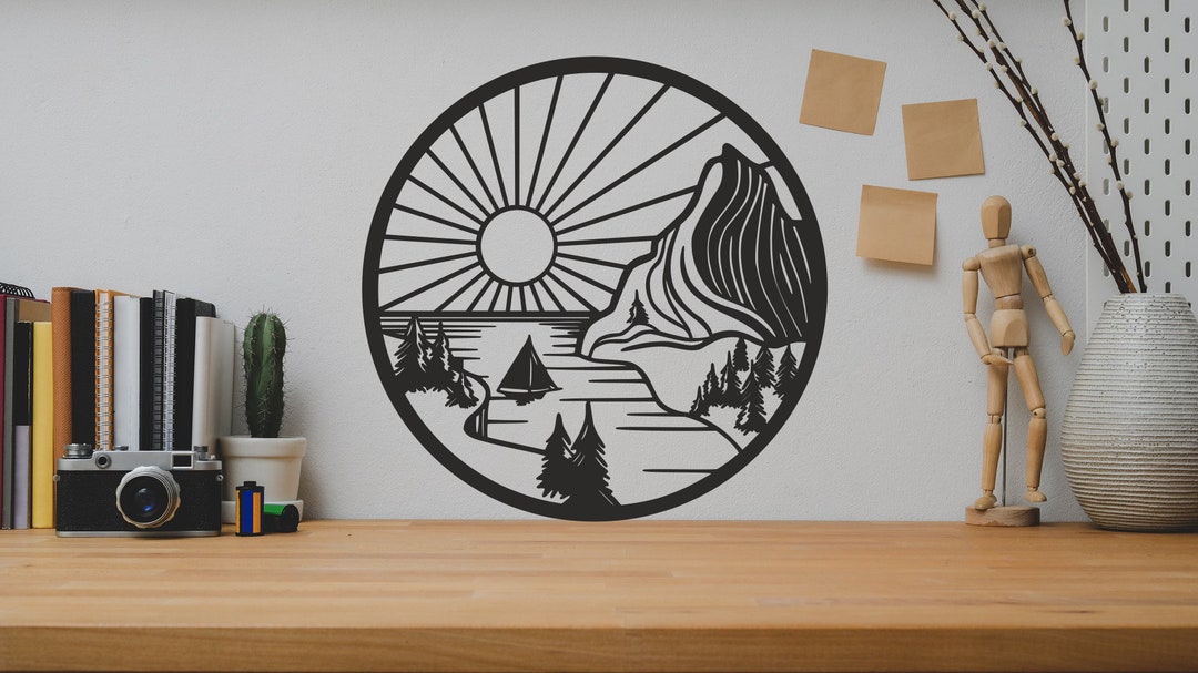 Mountain SVG/DXF - Pond Svg/dxf - Digital Download Svg,dxf,pdf,ai,cdr ...