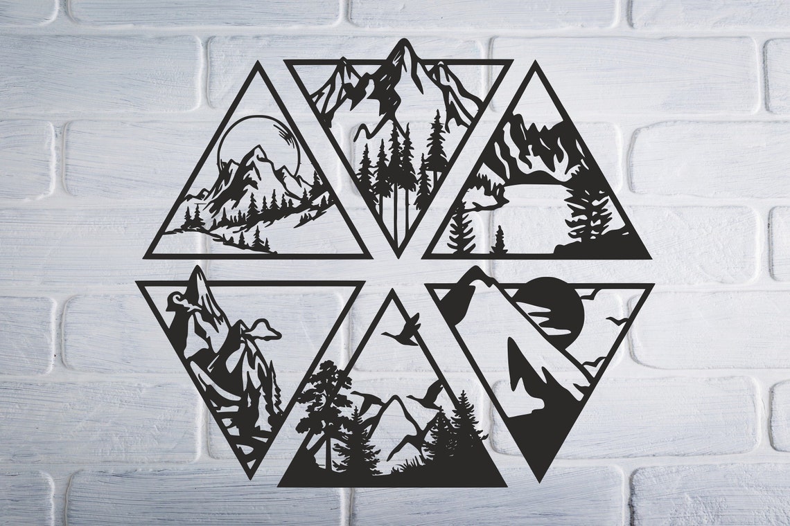 Mountain SVG/DXF Digital Download dxf, Svg, Pdf, Cdr, Ai Laser CNC ...