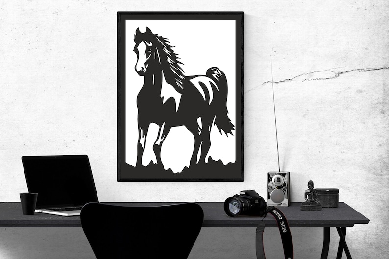 Caballo SVG/DXF - Descarga digital Pdf, Dxf, Cdr, Ai, Svg - Láser CNC ...