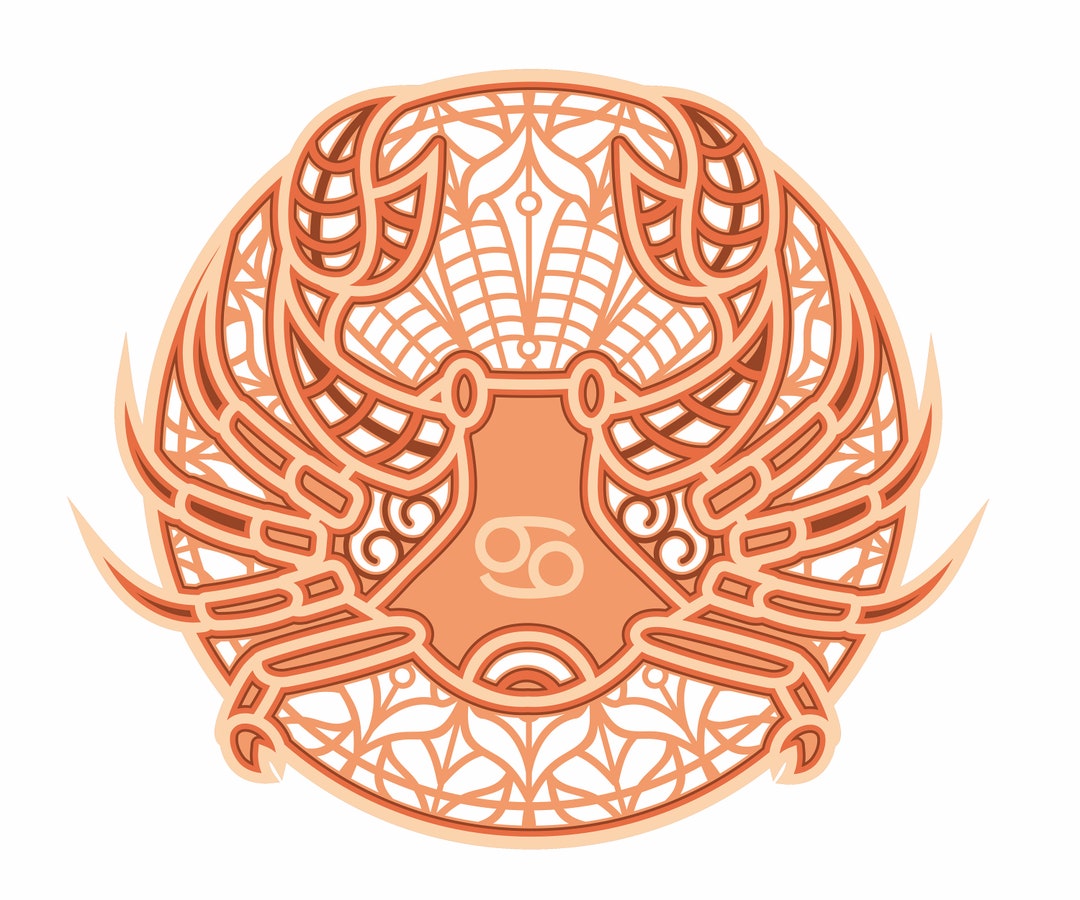 Layered Cancer Zodiac Cut Files CNC ,laser Cut,plasma,glowforge Vector ...