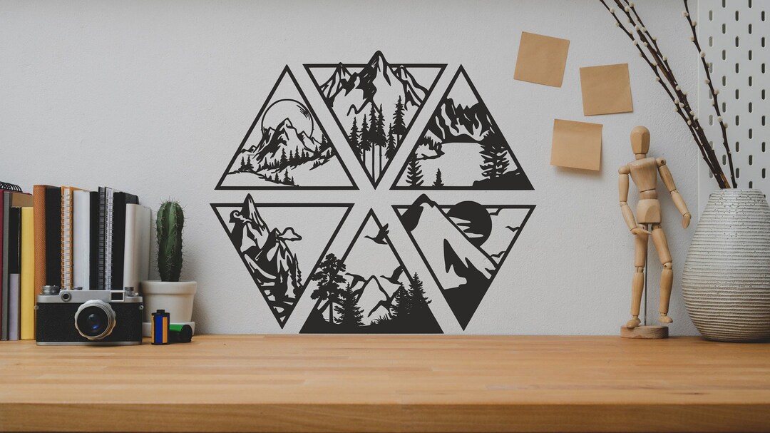 Mountain SVG/DXF - Digital Download (dxf, Svg, Pdf, Cdr, Ai) - Laser ...