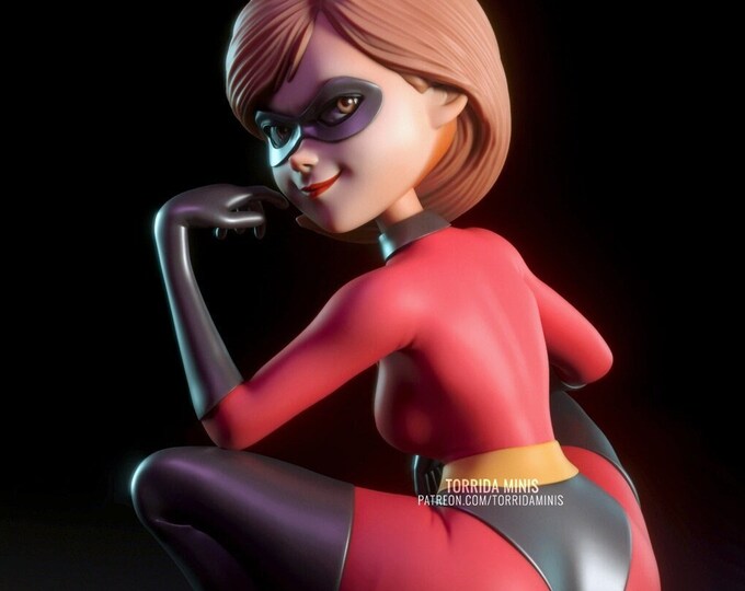 Elastigirl Squatting Figurine | 3D Printed | Solid Resin | Gifts | Garage Kit | Collectable | 1 ...