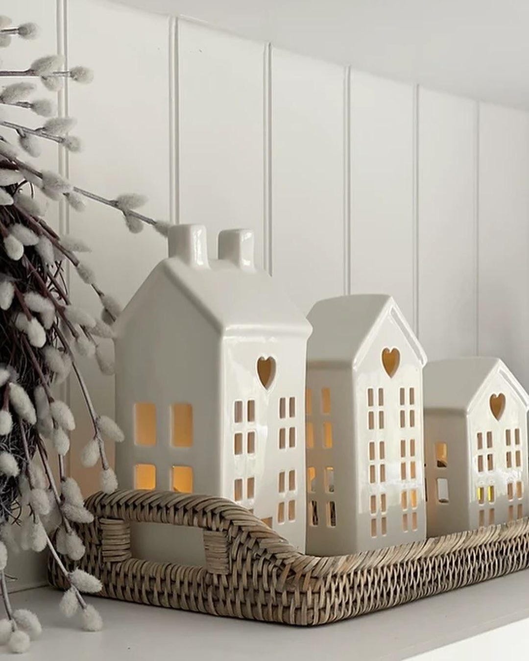 Dainty LED House, Ceramic House Tea Light Holders, Christmas Gift ...