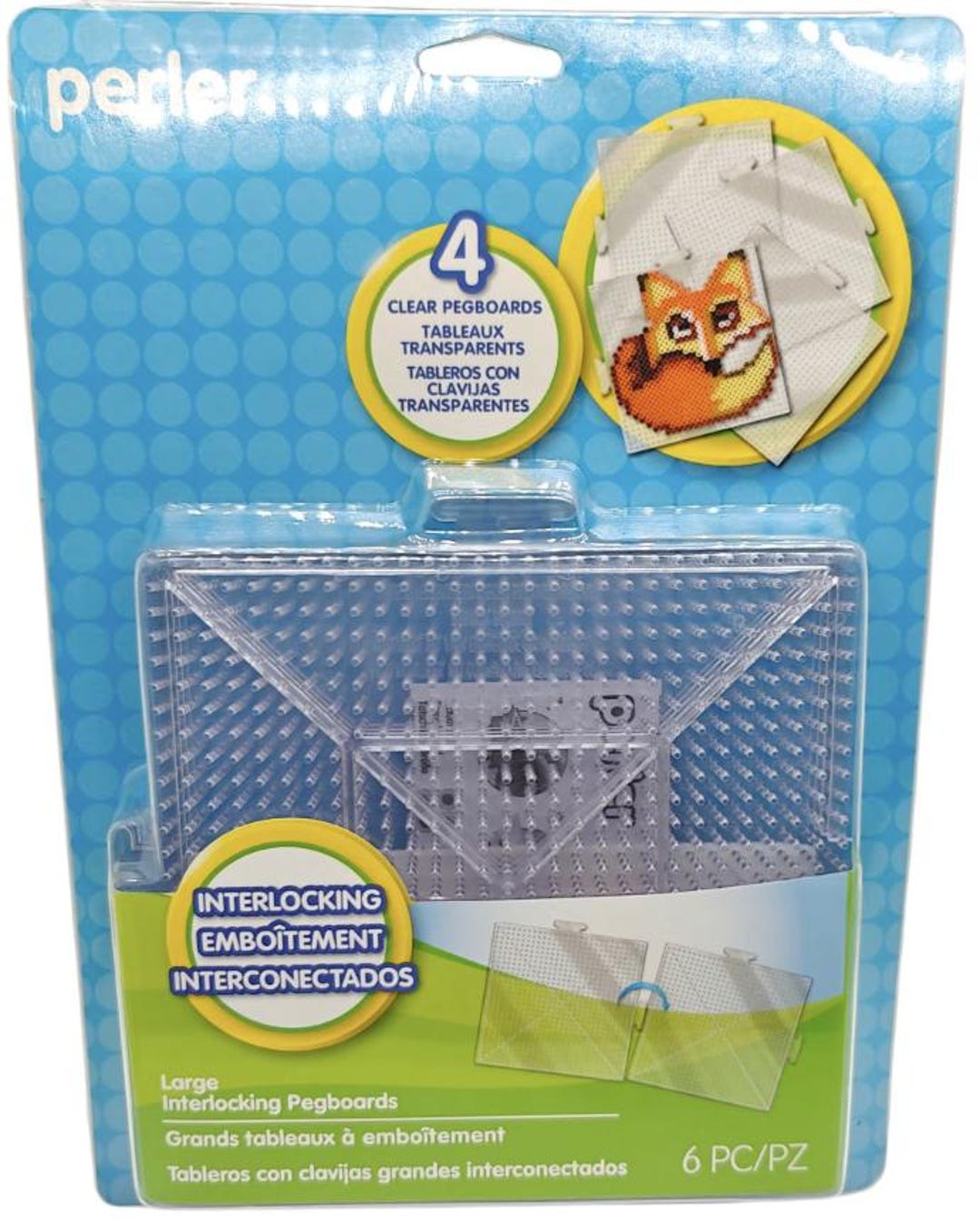 Perler Large Clear Square Pegboards – Interlocking 5.7" Boards ...