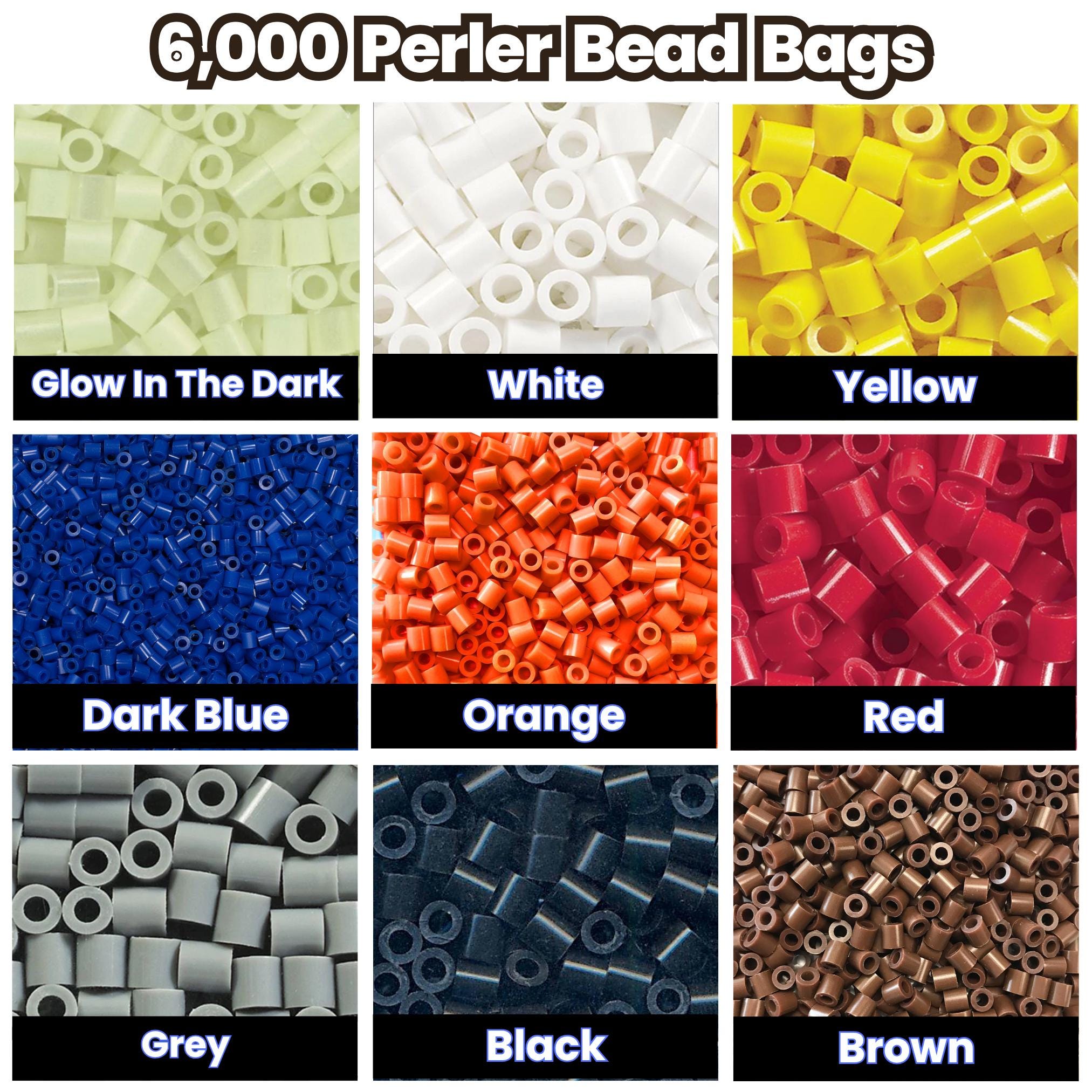 Perler Beads 6,000 Count Bag (5mm) – Bulk Fuse Beads for Melty Bead ...