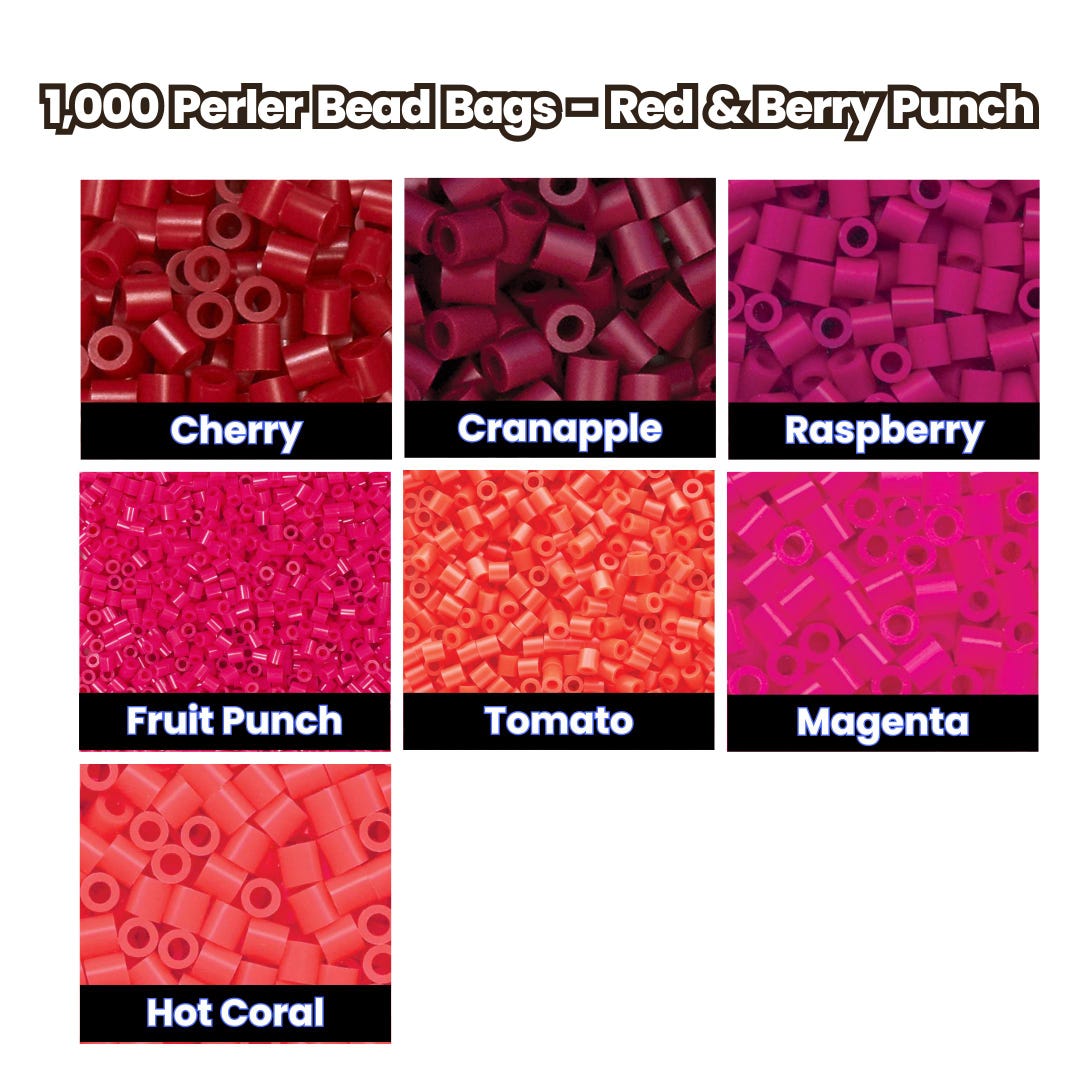 1,000 Perler Bead Bags - Red & Berry Punch - Etsy