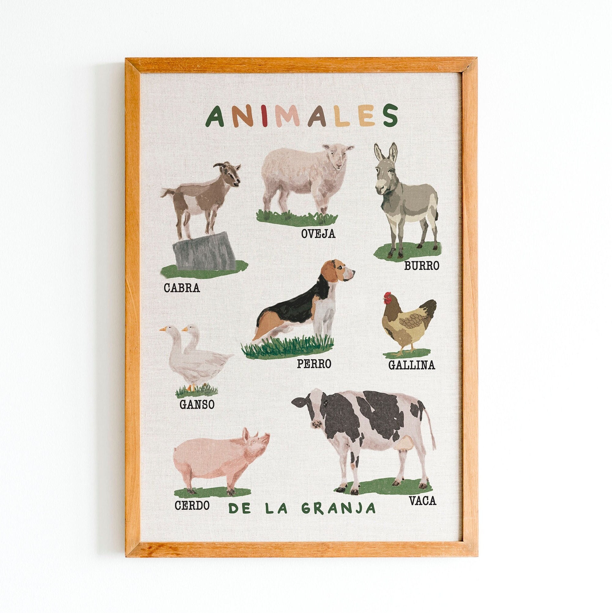 Farm Animals Poster, Educational Poster, Montessori Poster, Class Room ...