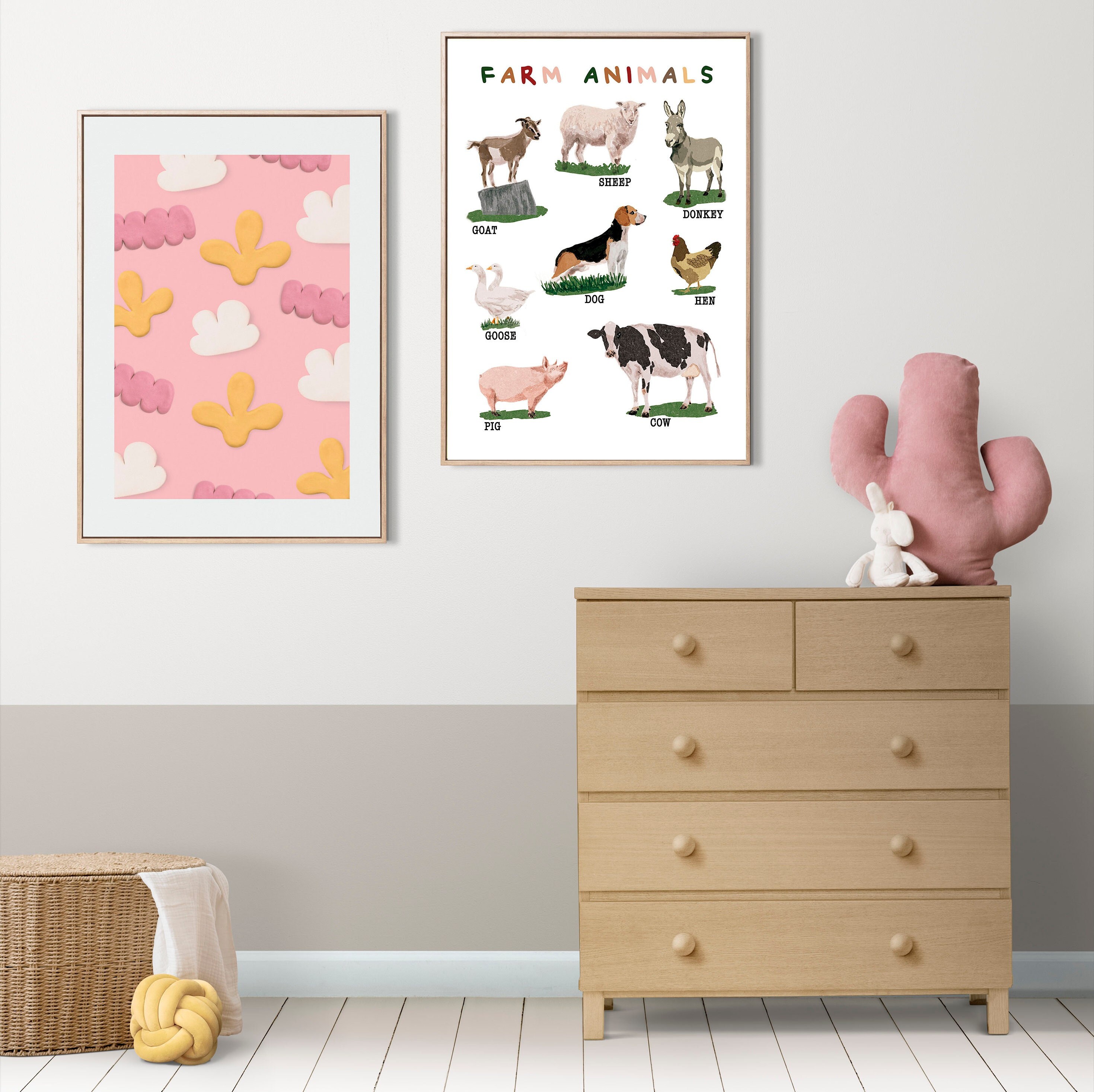 Farm Animals Poster, Educational Poster, Montessori Poster, Class Room ...