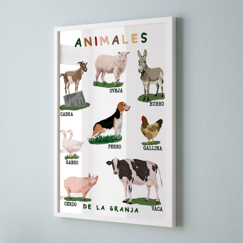 Farm Animals Poster, Educational Poster, Montessori Poster, Class Room ...