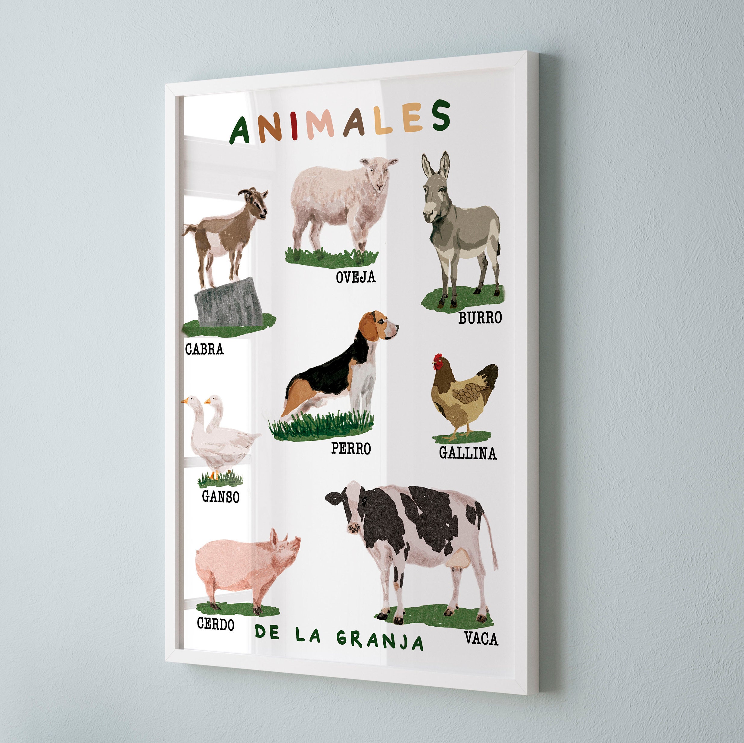 Farm Animals Poster, Educational Poster, Montessori Poster, Class Room ...