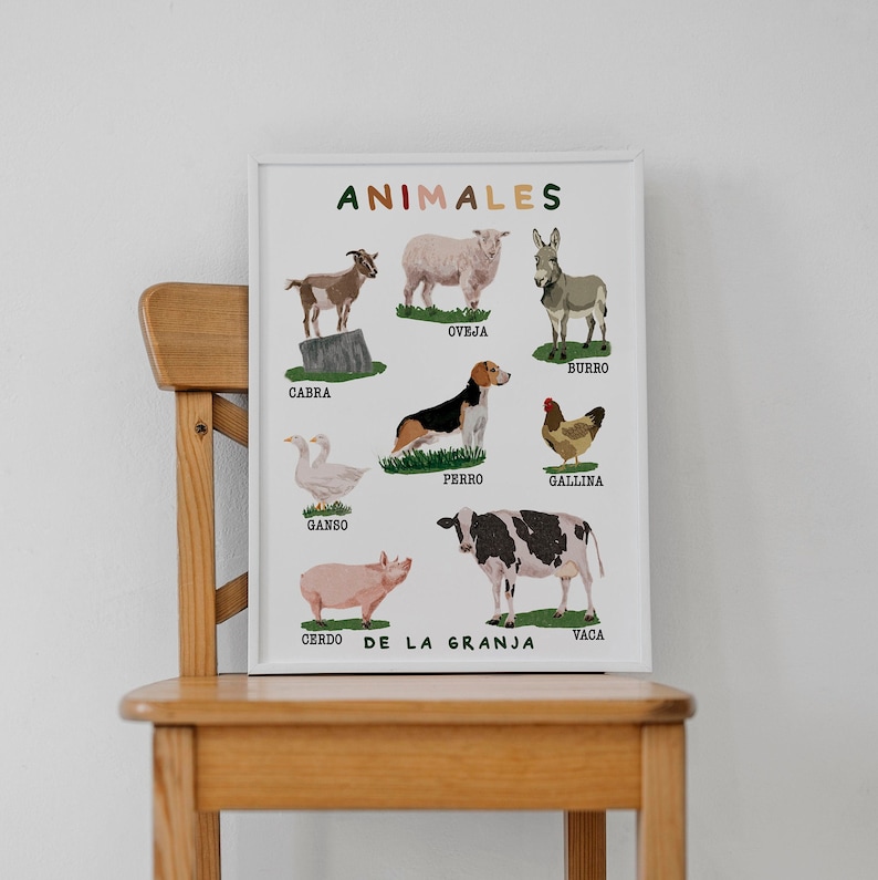 Farm Animals Poster, Educational Poster, Montessori Poster, Class Room ...