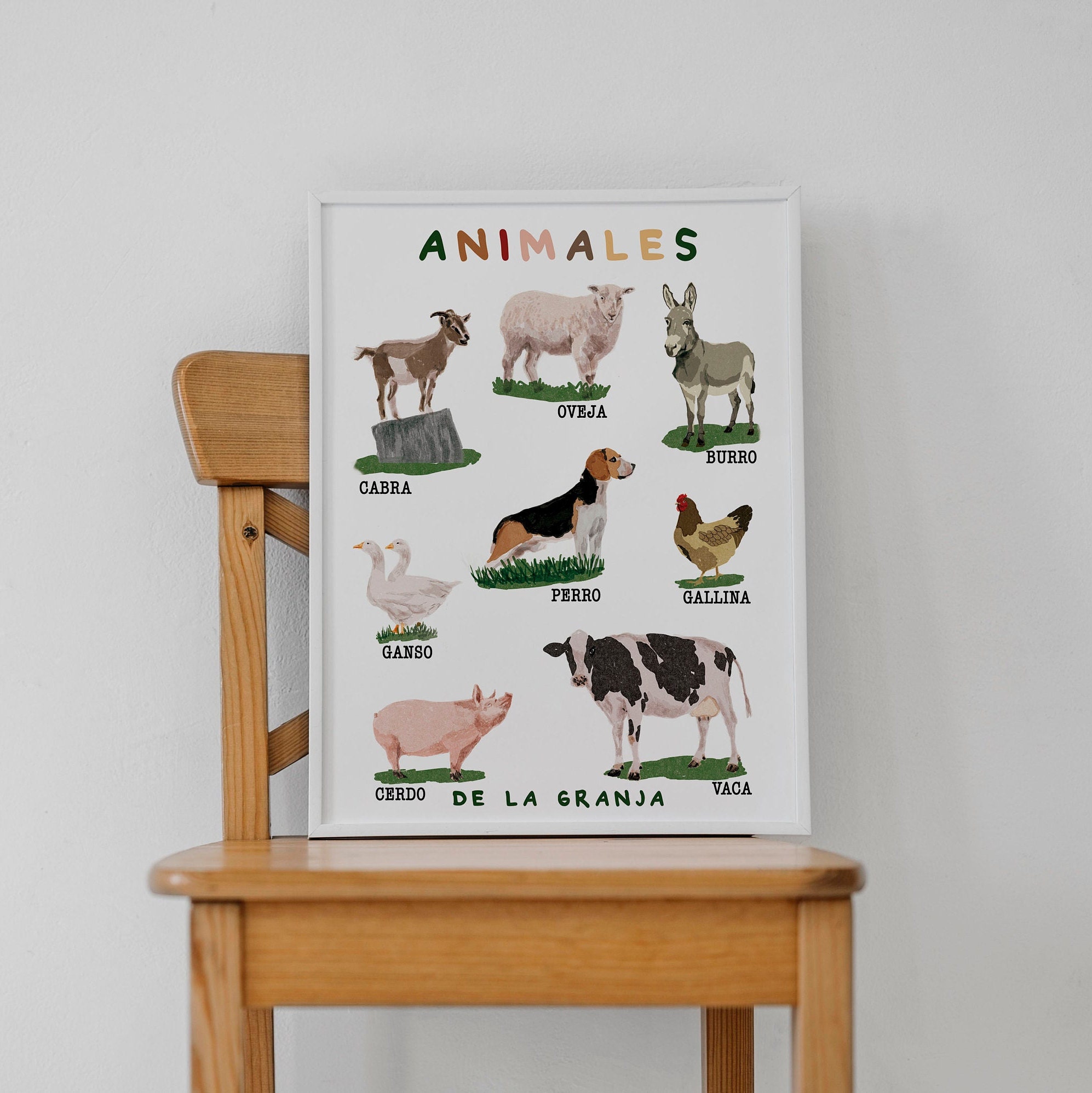 Farm Animals Poster, Educational Poster, Montessori Poster, Class Room ...