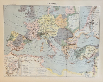 1890 WORLD MAP Mercator's Projection Bartholomew Map Antique Map of the ...