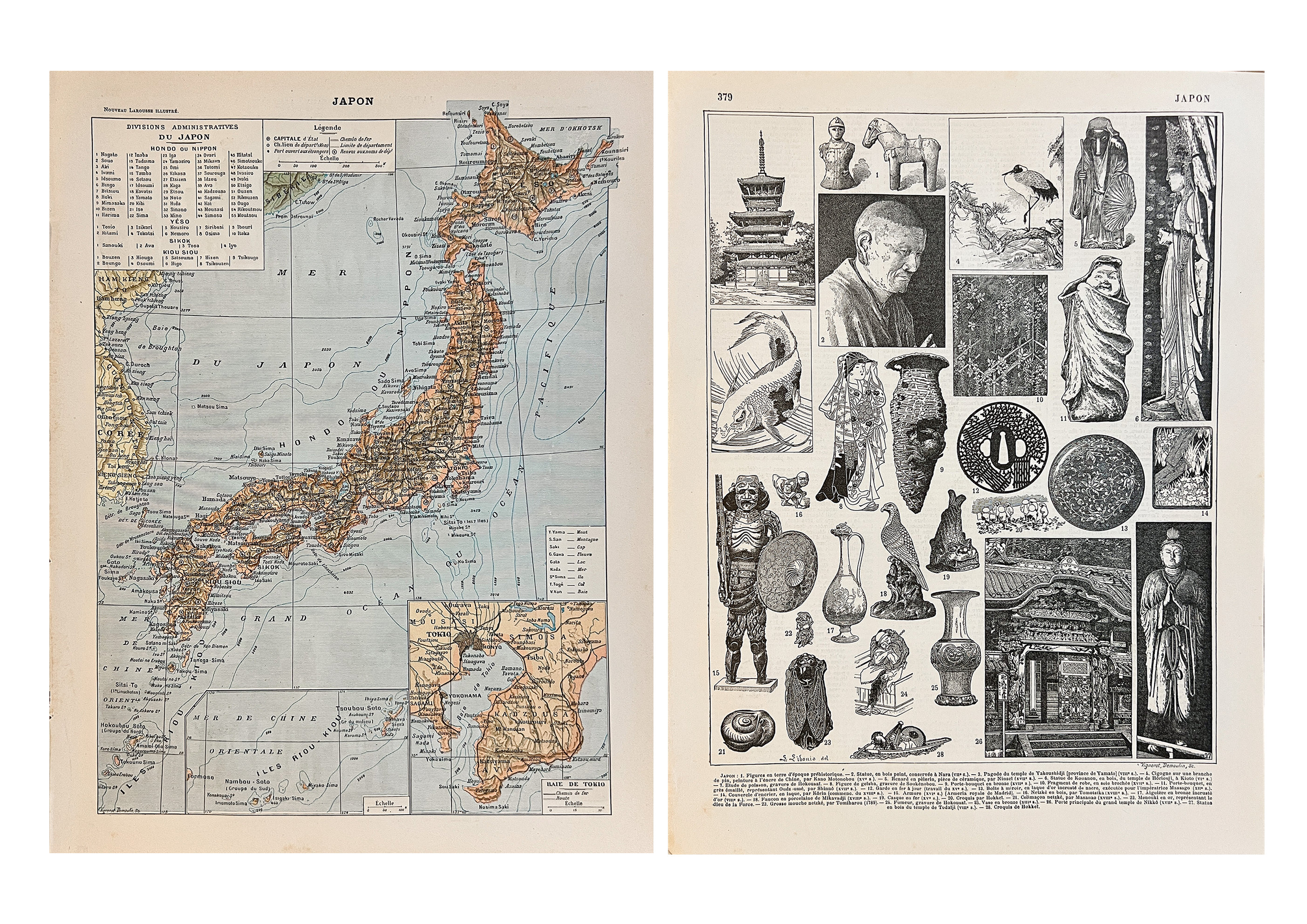 LARGE 1897 2 X Japan Map & Artifacts Chart Print 127 Years - Etsy Hong Kong