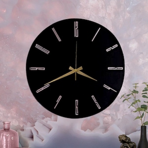 Basic Wall Clock, Black Metal Clock, Metal Wall Clock, Office Wall Clock, Novelty Clocks for ...