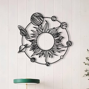 Solar System Metal Wall Decor, Space Gifts, Galaxy Metal Sign, Planet ...