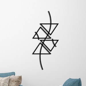 Minimalist Triangles Wall Art, Metal Wall Art, Triangle Metal Sign ...