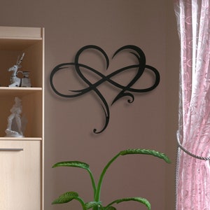 Infinity Heart Metal Wall Decor, Infinity Love, Metal Wall Art ...