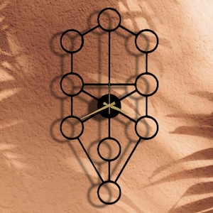 Kabbalah Tree of Life Metal Wall Clock, Qabalah Art, Unique Wall Clock ...