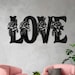Love Metal Wall Art, Floral Love, Metal Love Sign, Lovecore Decor ...