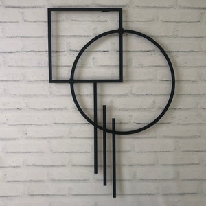 Geometric Figure Metal Wall Art, Lines Wall Art, Large Wall Decor ...