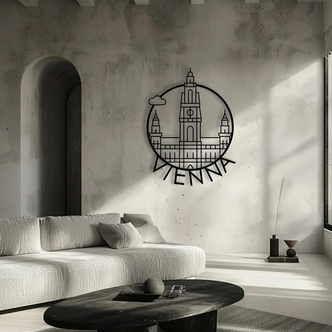 Vienna Skyline Metal Wall Art: Rustic Austria Decor - Etsy