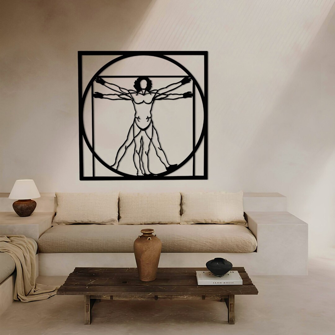 Vitruvian Man Metal Wall Art: Da Vinci, Golden Ratio Decor - Etsy