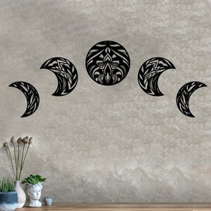 Moon Phase Wall Decor, Moon Metal Wall Art, Phases of the Moon, Unique ...