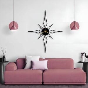 Starlight Metal Wall Clock, Star Wall Clock, Office Gift Unique, 3D ...