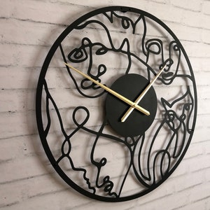 Abstract Faces Gothic Wall Clock, Metal Wall Clock, Silent Wall Clock ...