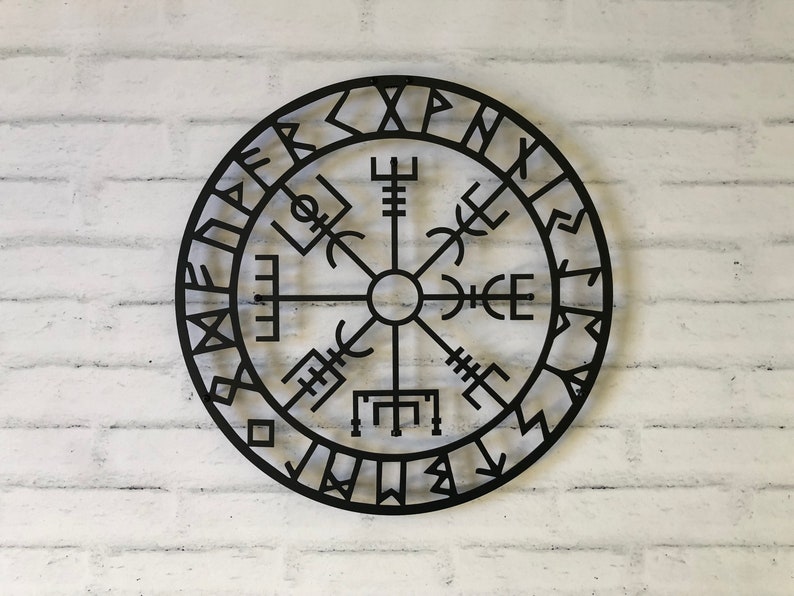 Vegvisir Wayfinder Metal Wall Art Vegvisir Runic Metal Wall - Etsy