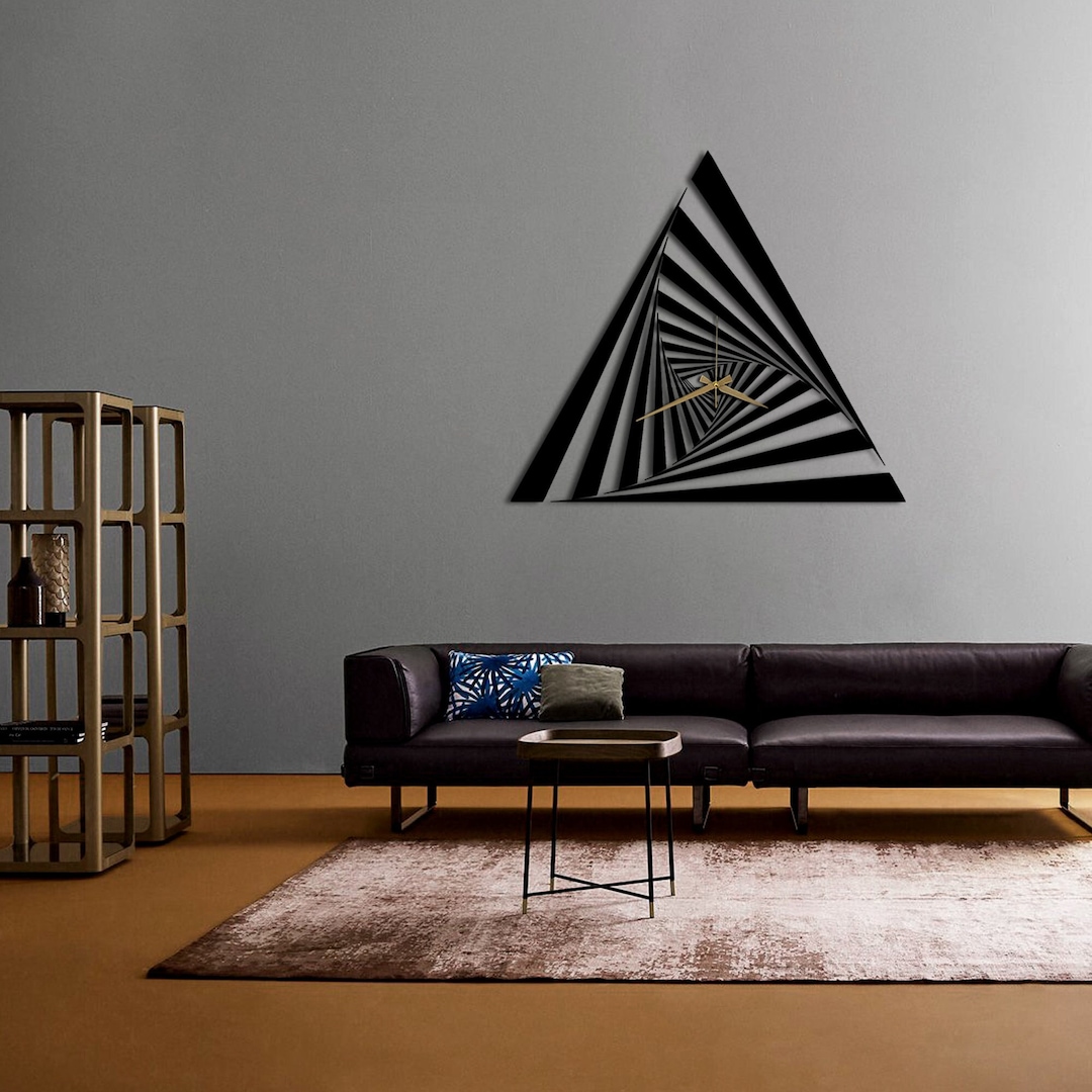 Hypnosis Spiral Wall Clock, Illusion Wall Clock, Triangle Wall Clock ...
