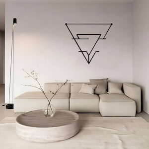 Inverted Triangle Metal Wall Decor: Minimalist Line Art - Etsy