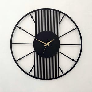 Minimalist Clock, Metal Wall Clock, Stylish Home Decor, Silent Wall ...