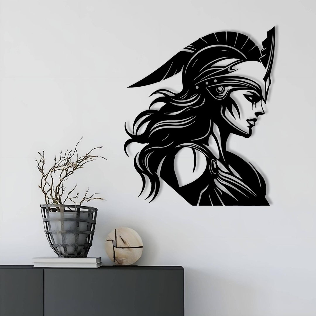 Athena Metal Sign, Greek Mythology Art, Athena Goddess, Large Wall ...