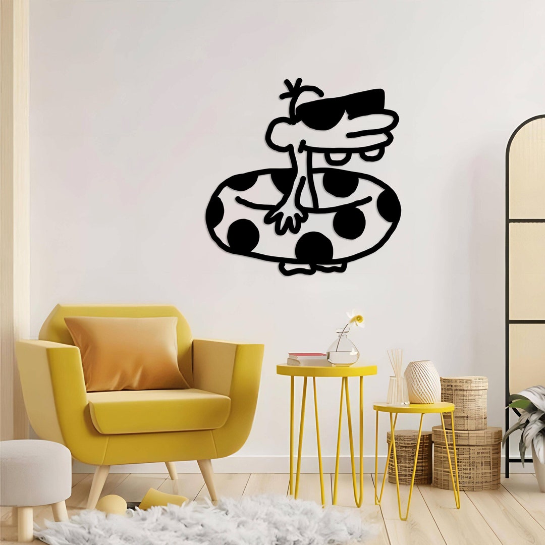 Swim Lover Man Metal Wall Art, Lifebuoy With Man, Swimmer Wall Decor ...