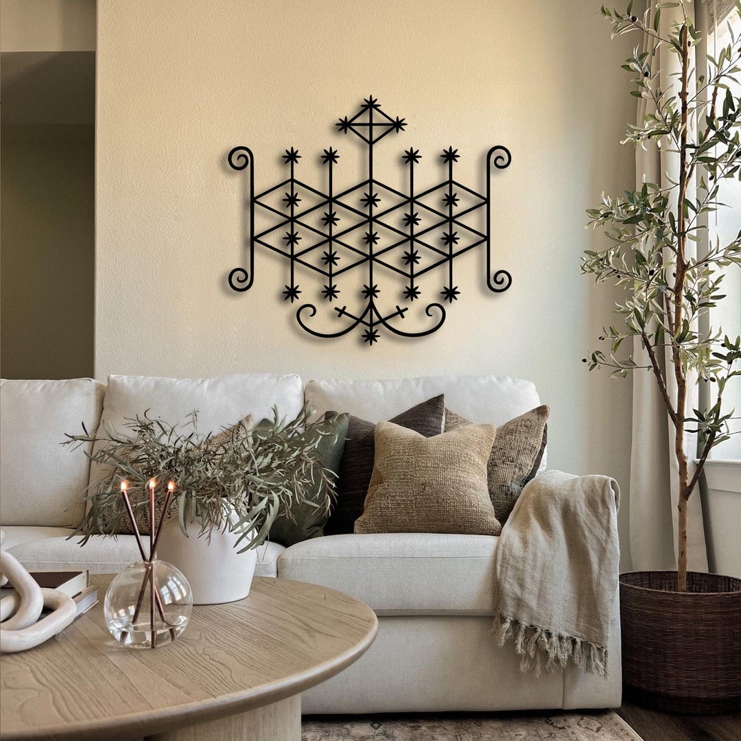 Veve Ogun Voodoo Symbols Metal Wall Decor, Voodoo Wall Art, Ogou ...