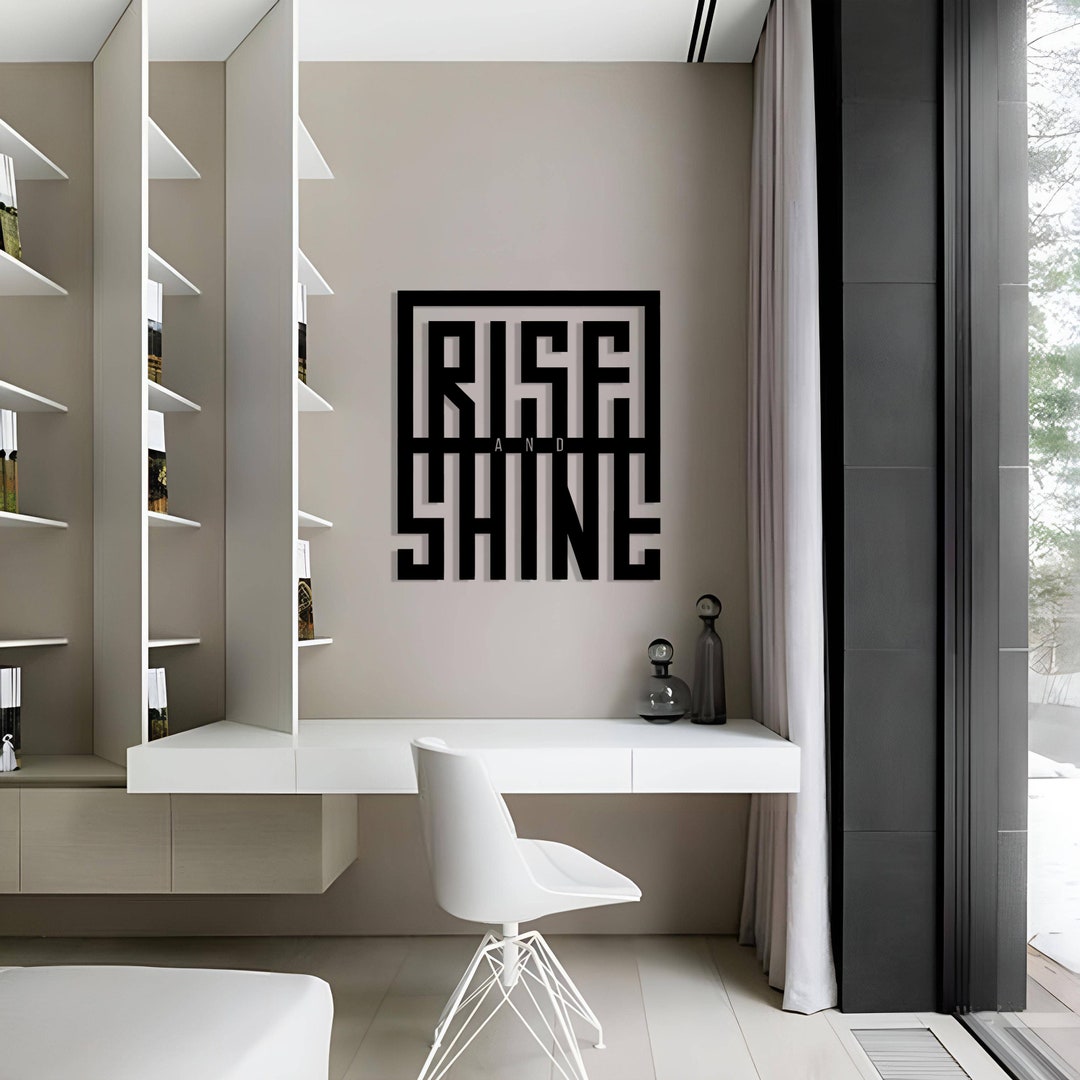 Rise and Shine Metal Wall Decor, Inspirational Quotes, Good Morning Art ...