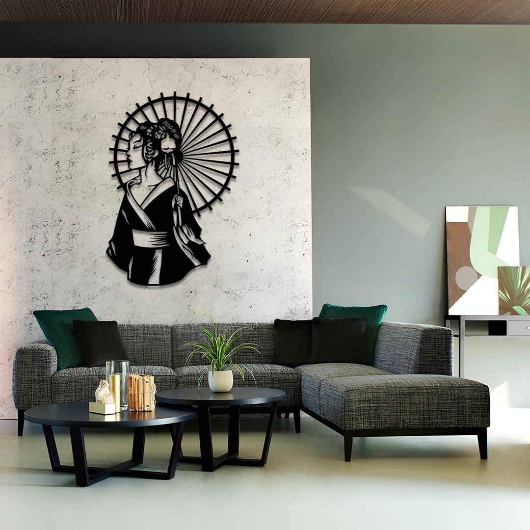 Geisha Metal Wall Art, Japanese Culture Wall Decor, Gift for Her ...